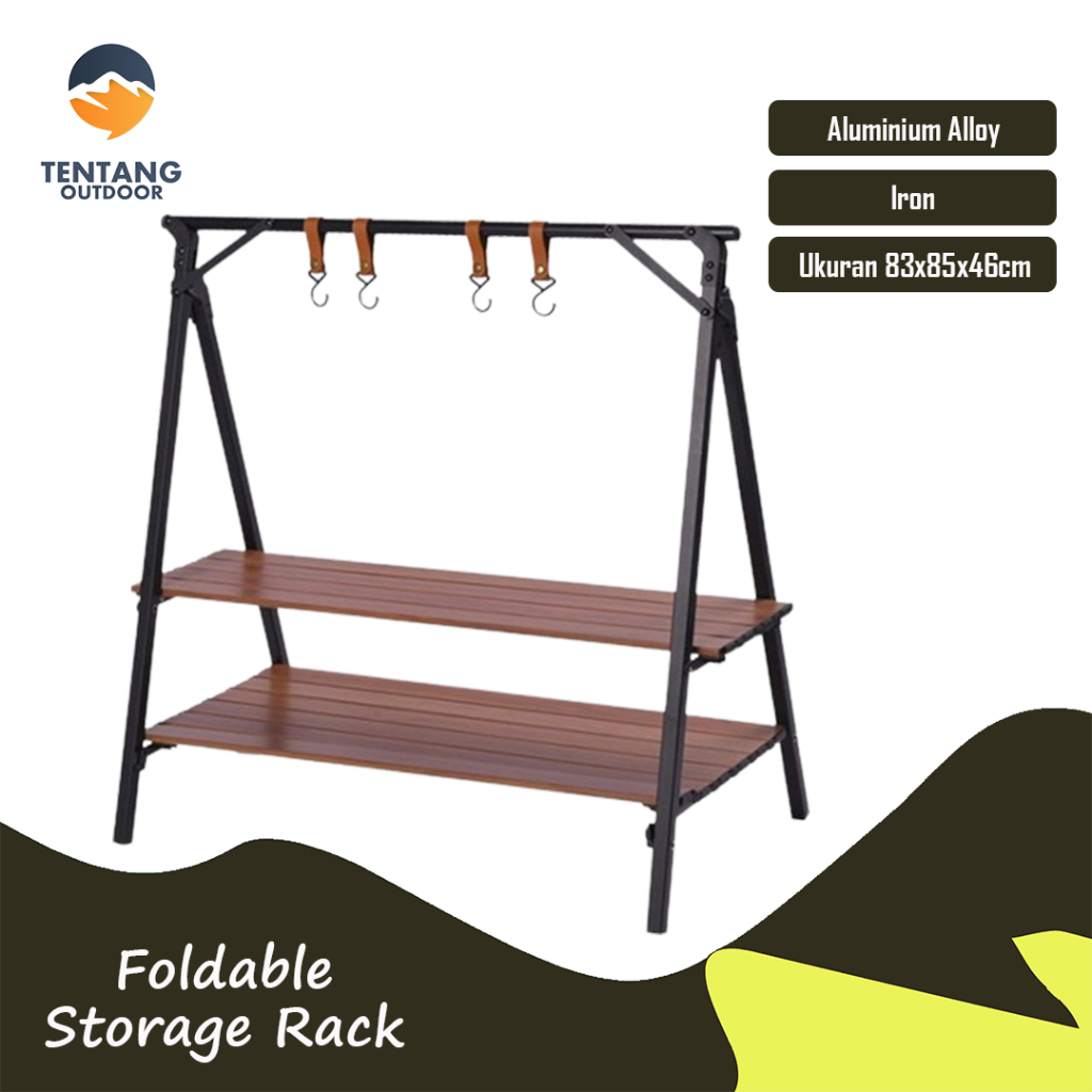 Jual Rak Aluminium Alloy Double Layer Rak Penyimpanan Camping Outdoor ...