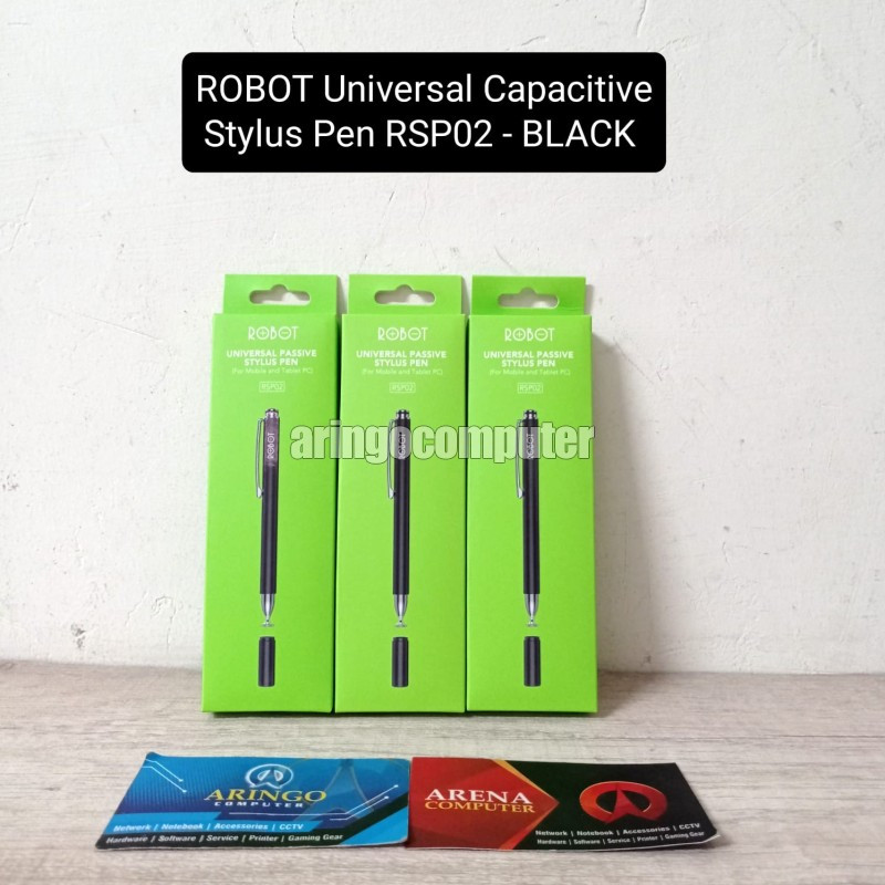 Jual Accessories ROBOT Universal Capacitive Stylus Pen RSP02 - BLACK | Shopee Indonesia