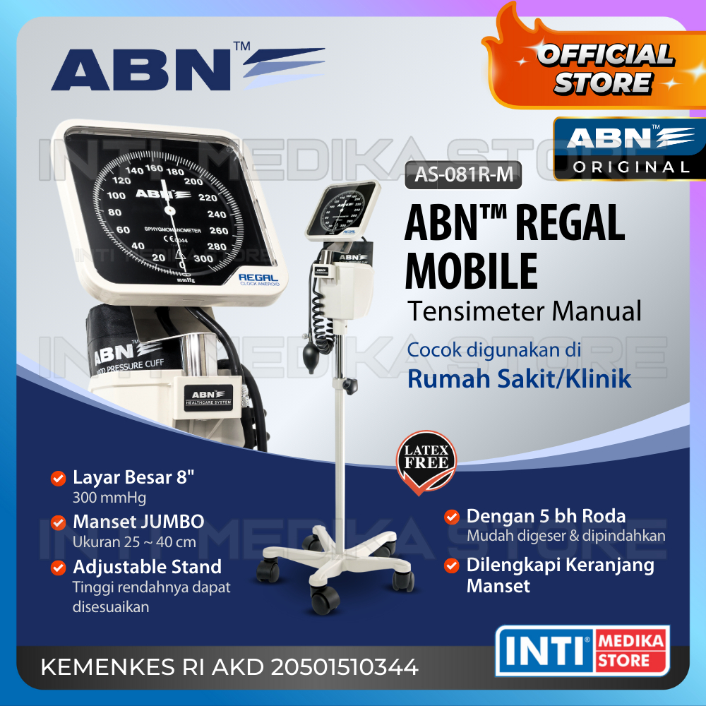 Jual ABN - Tensimeter Aneroid Regal Stand MOBILE 081R-M | Tensi Manual ...