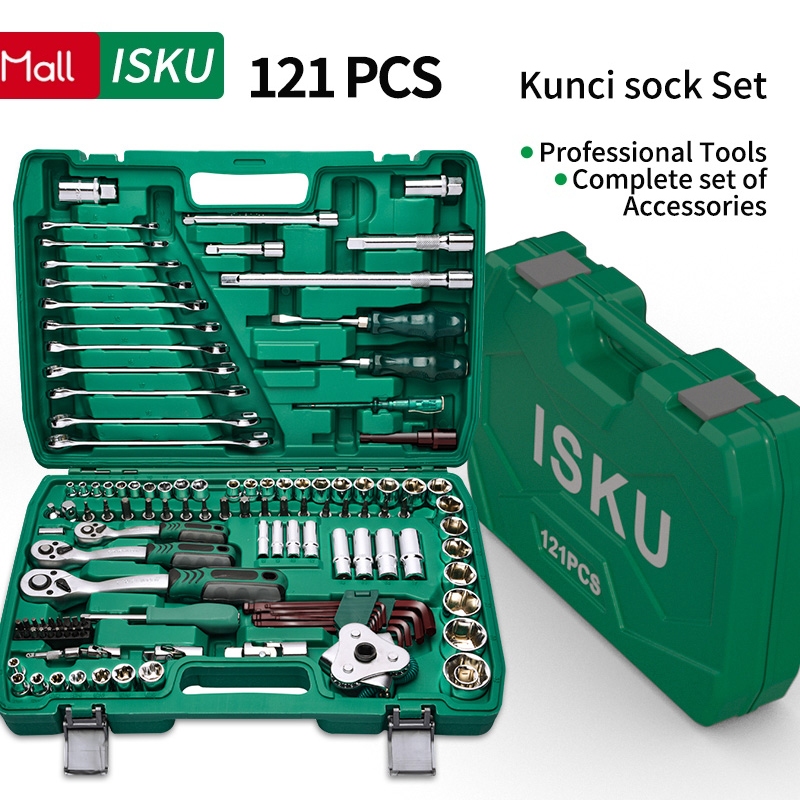 Jual Isku Tools Set 121pcs-72gigi kunci shock set lengkap Termasuk 1 ...