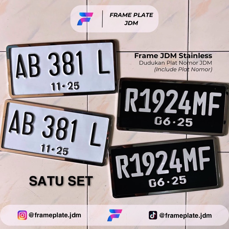 Jual (SATU SET) Frame Plate JDM | Frame JDM Stainless | Dudukan Plat ...
