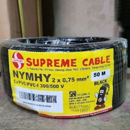 Jual Supreme Kabel Listrik Serabut NYMHY (Hitam / Putih) 2x0,75 @50m | Shopee Indonesia