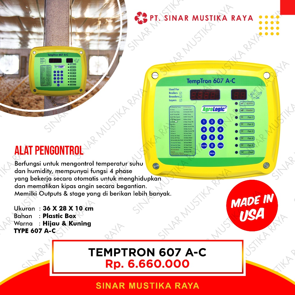 Jual Temptron 607 A-C Pengatur Suhu Pengontrol Close House Kipas ...
