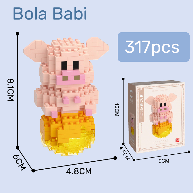 Jual 12 Shio Chinese Zodiac Nano Block Mainan Balok Susun Building ...