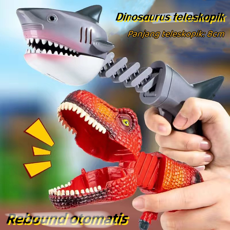 Jual Mainan Klip Pegas yang Dapat Ditarik Hiu / Mainan Dinosaurus Tekan ...