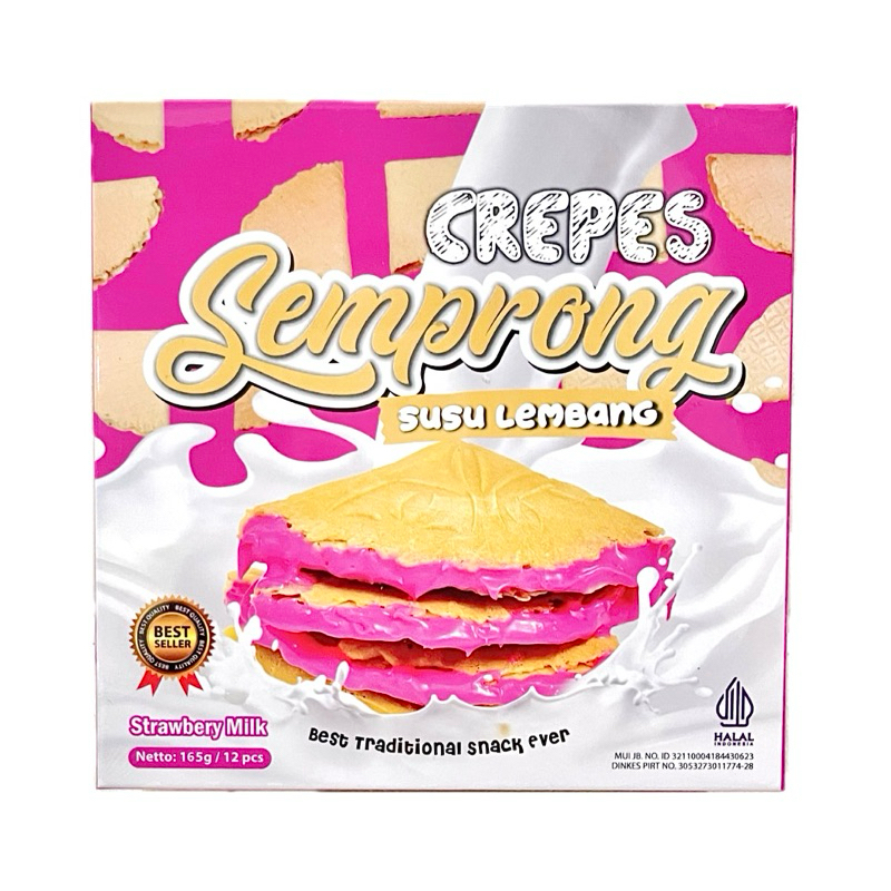 Jual [NEW] Strawberry Milk Crepes Semprong Susu Lembang | Shopee Indonesia