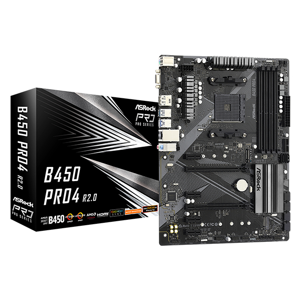 Jual Motherboard Asrock B450 PRO4 R2.0 Socket AM4, AMD Promontory b450 ...