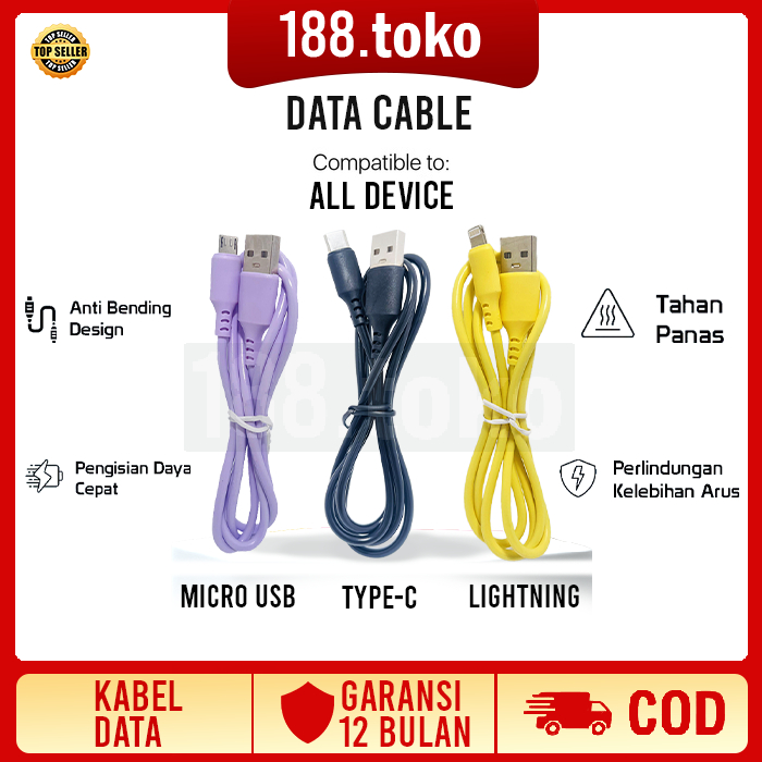 Jual Kabel Data 2.4A Micro USB 100cm | Shopee Indonesia