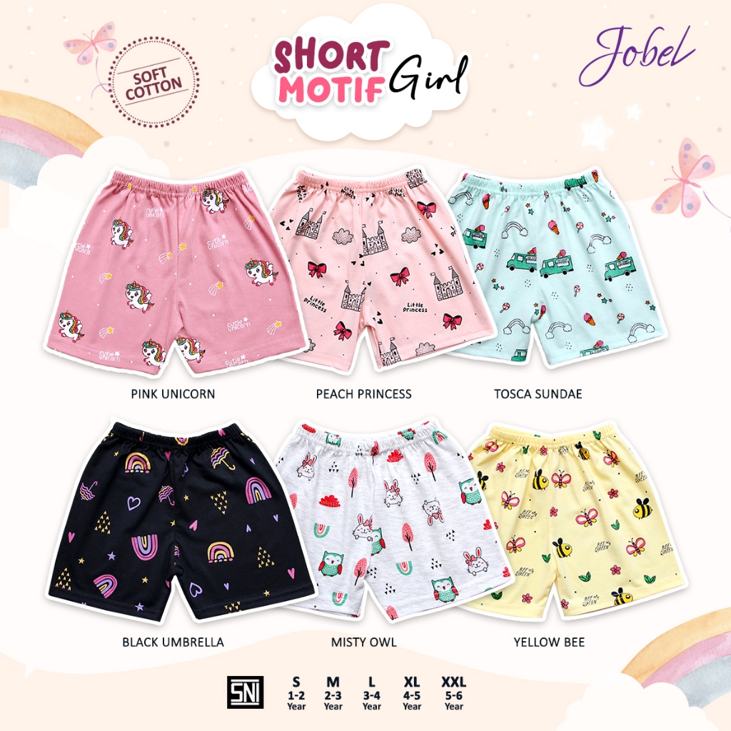 Jual KAZEL Jobel Short Motif Girl Vol 2 (1 Pcs) 1-5 Tahun | Shopee Indonesia