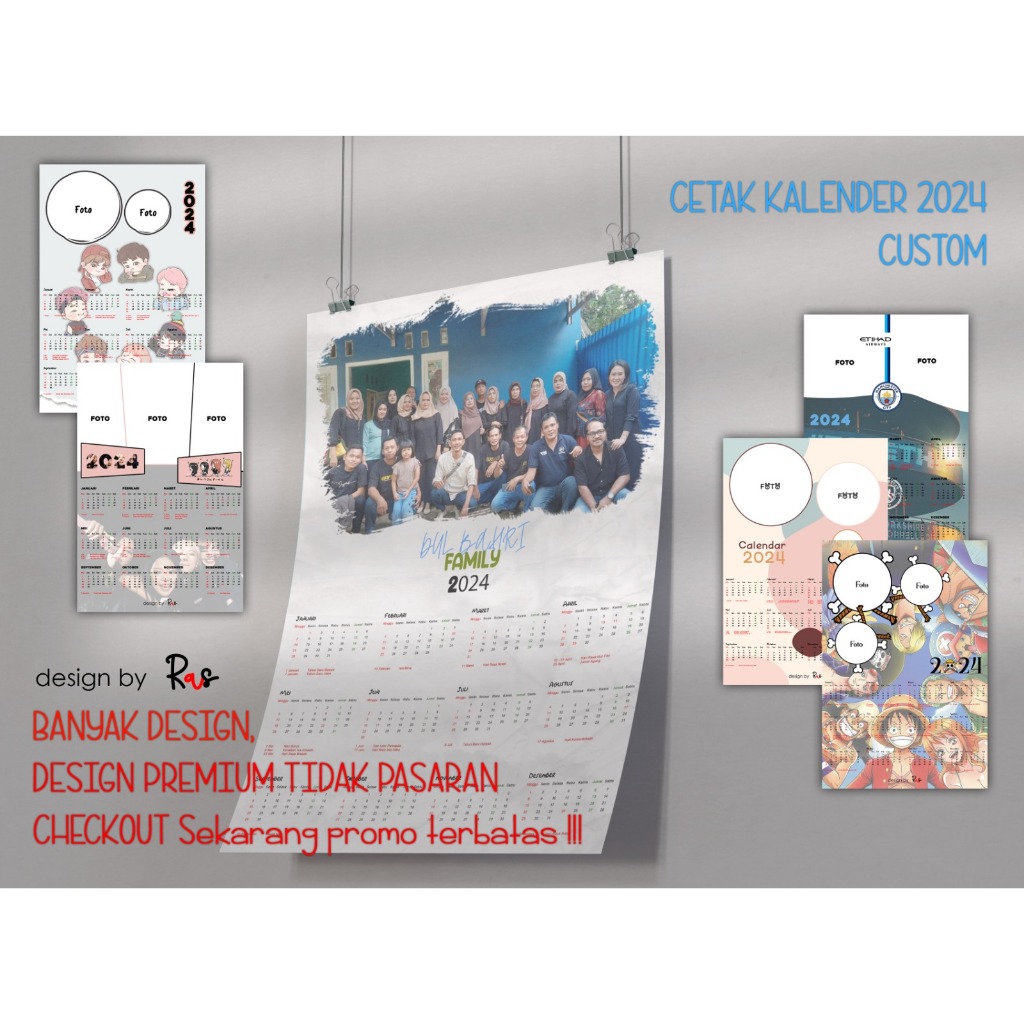 Jual Cetak Kalender Dinding Custom Foto 2024 aesthetic Free Desain Kalender murah Kalender Kpop ...