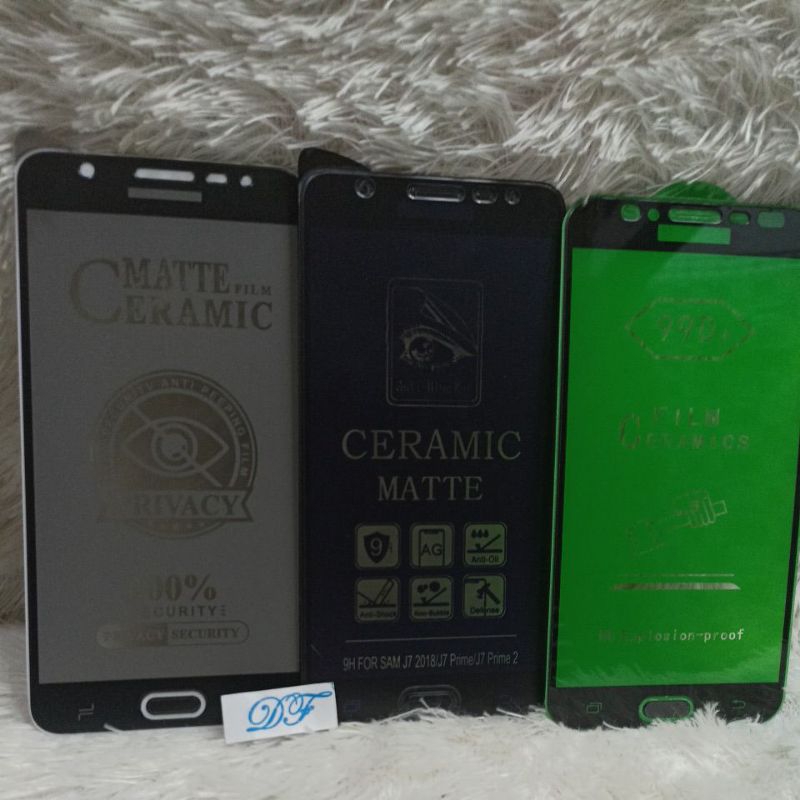 Jual TG Anti gores Samsung J7 2018 / J7 prime Anti gores ceramic matte blue spy bening full ...