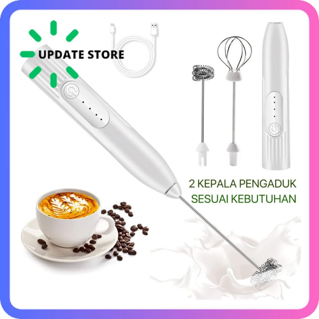 Jual Hand Mixer Mini 2 in 1 Pengocok Telur Whisk Milk Frother USB ...