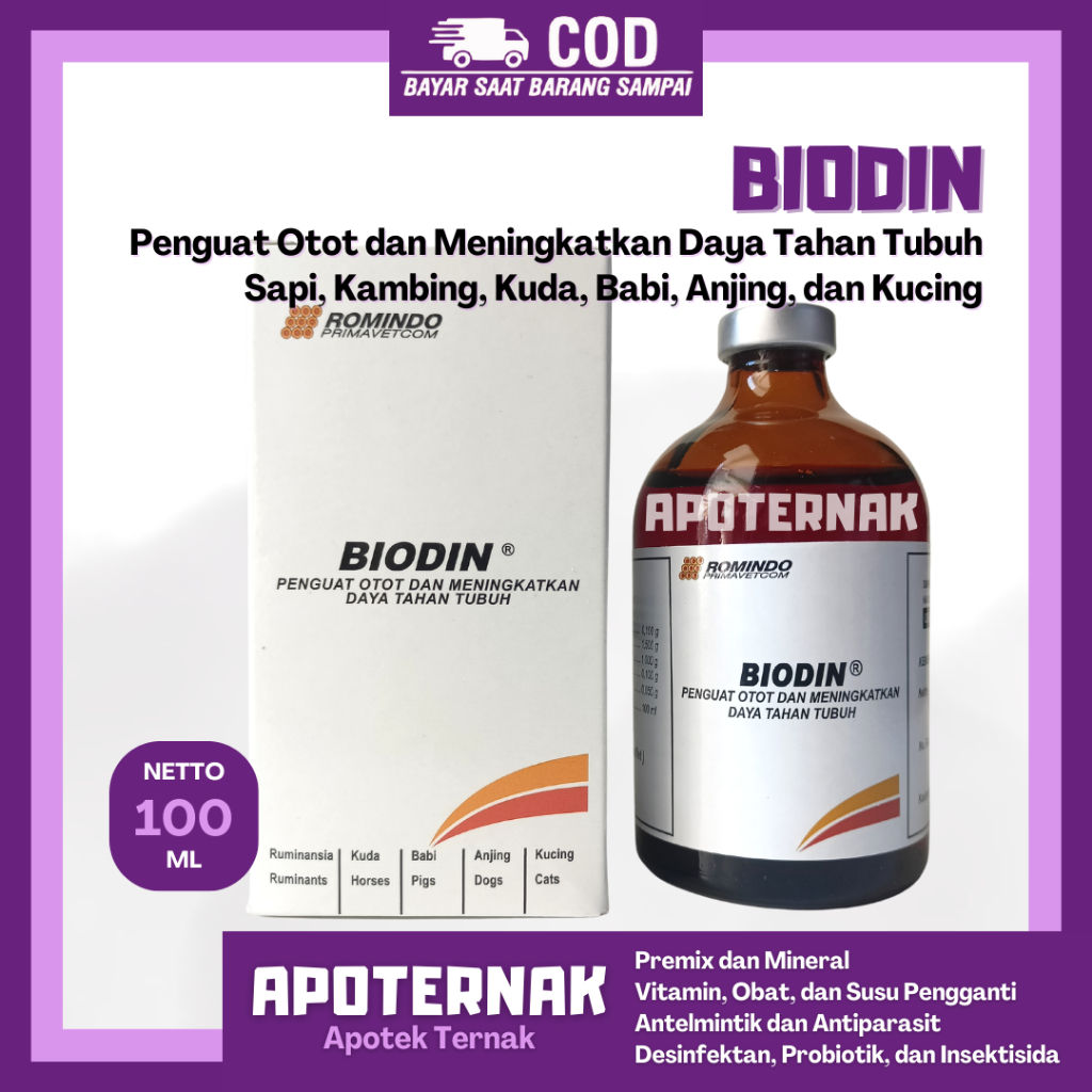 Jual BIODIN Injeksi ATP 100ml - Penguat Otot Stamina dan Daya Tahan ...