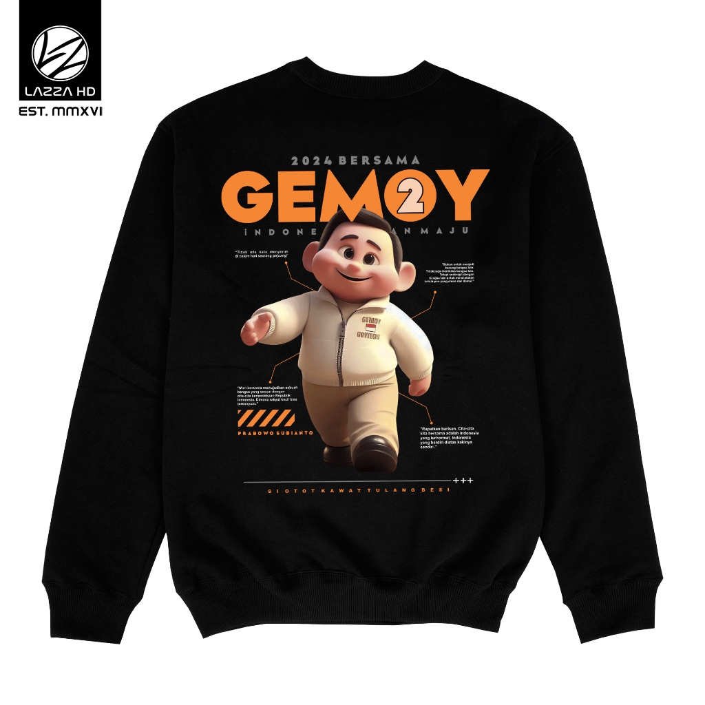Jual Crewneck Sweater Distro 2024 Bersama Gemoy Prabowo Subianto Gibran ...