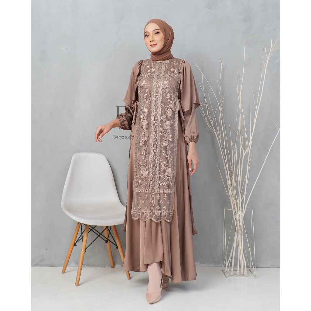 Jual DELISA DRESS ONE SET BAHAN ARMANY SILK MIX OUTER ORGANZA DRESS ...