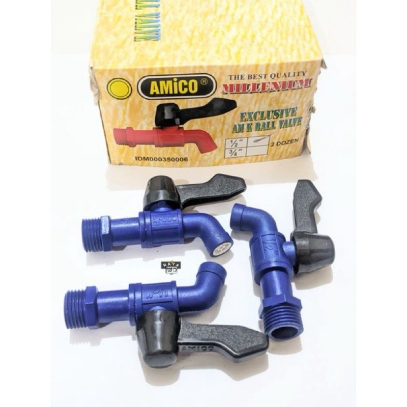 Jual Kran Air 1/2" 3/4 " Kran Amico PVC Tebal Ball Besi | Shopee Indonesia