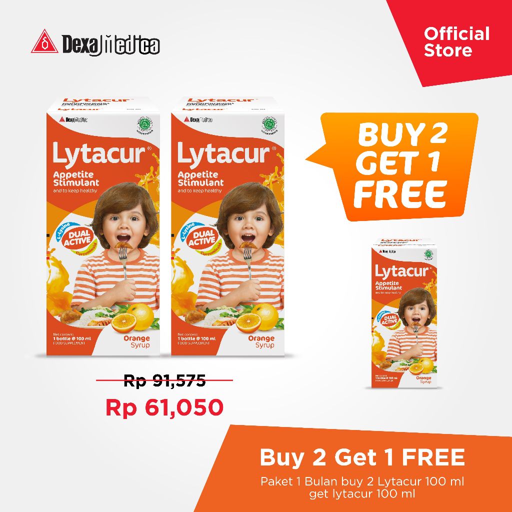 Jual Paket 1 bulan | 2 Botol Lytacur 100 ml + FREE 1 Botol Lytacur ...