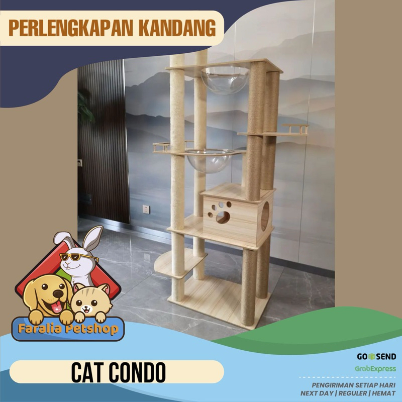 Jual Cat Condo Rumah Kucing dengan Scratcher Ukuran 40x60x177 | Shopee ...