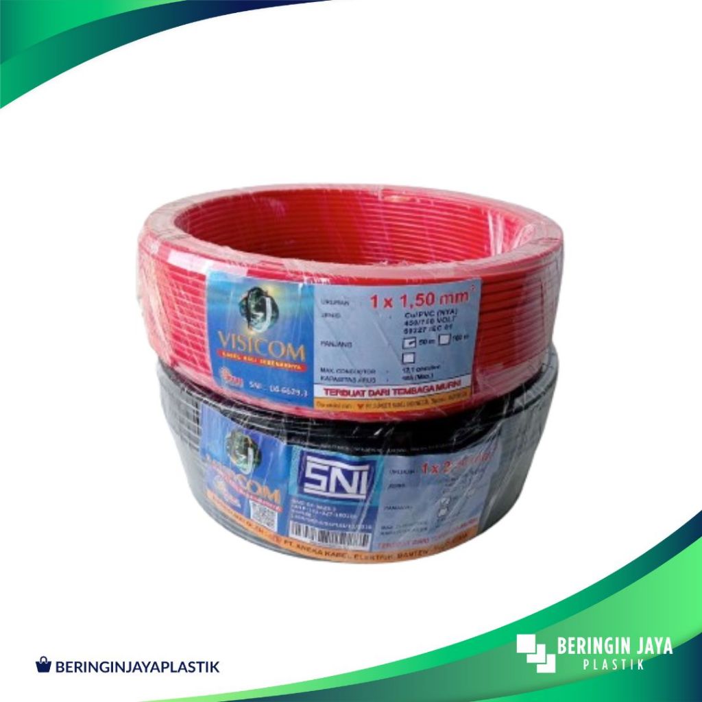 Jual Kabel Listrik Tunggal NYA 1,5/2,5 Panjang 50 Meter Visicom Kawat Tembaga SNI | Shopee Indonesia