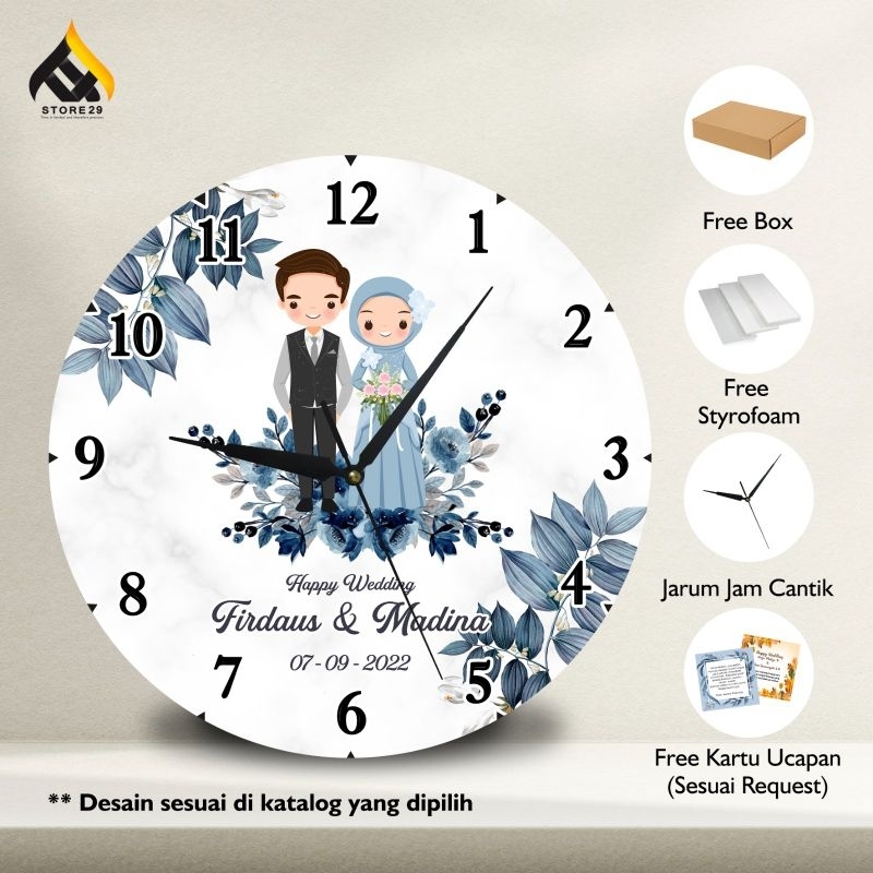 Jual Kado Pernikahan Jam Dinding Custom Foto Murah, Kado Nikah, Hadiah ...