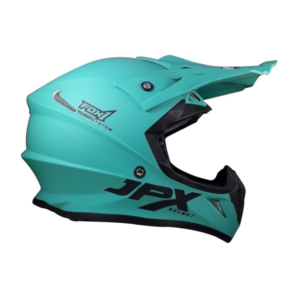 Jual HELM CROSS Jpx Full Face FOX1 Solid - Tosca Blue doff/Black ...