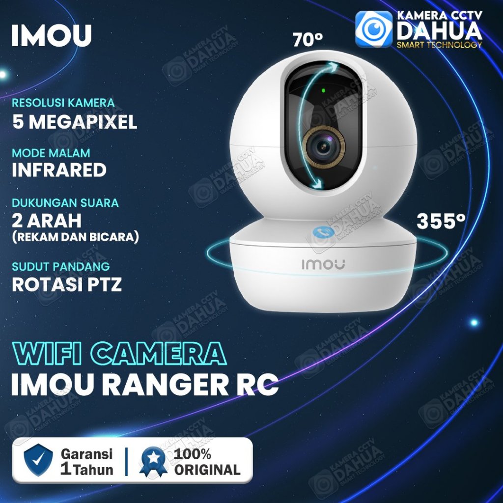 Jual IMOU RANGER RC 5MP KAMERA CCTV WIFI CAMERA WIRELESS IP CAM PTZ ...