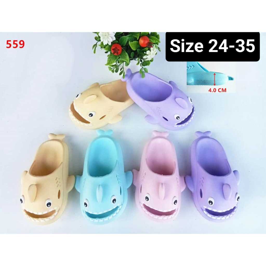 Jual Sandal Selop anak motif ikan Hiu Paus sendal Karet model terbaru ...