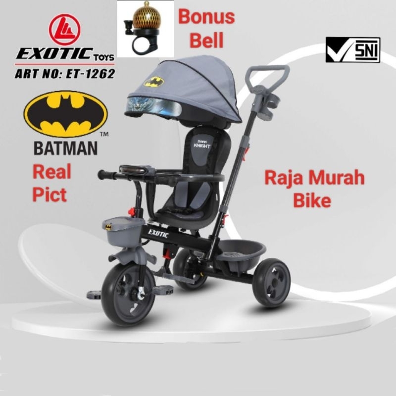 Jual Sepeda Anak Roda Tiga Exotic ET-1262 Batman Sepeda Stroller Roda ...
