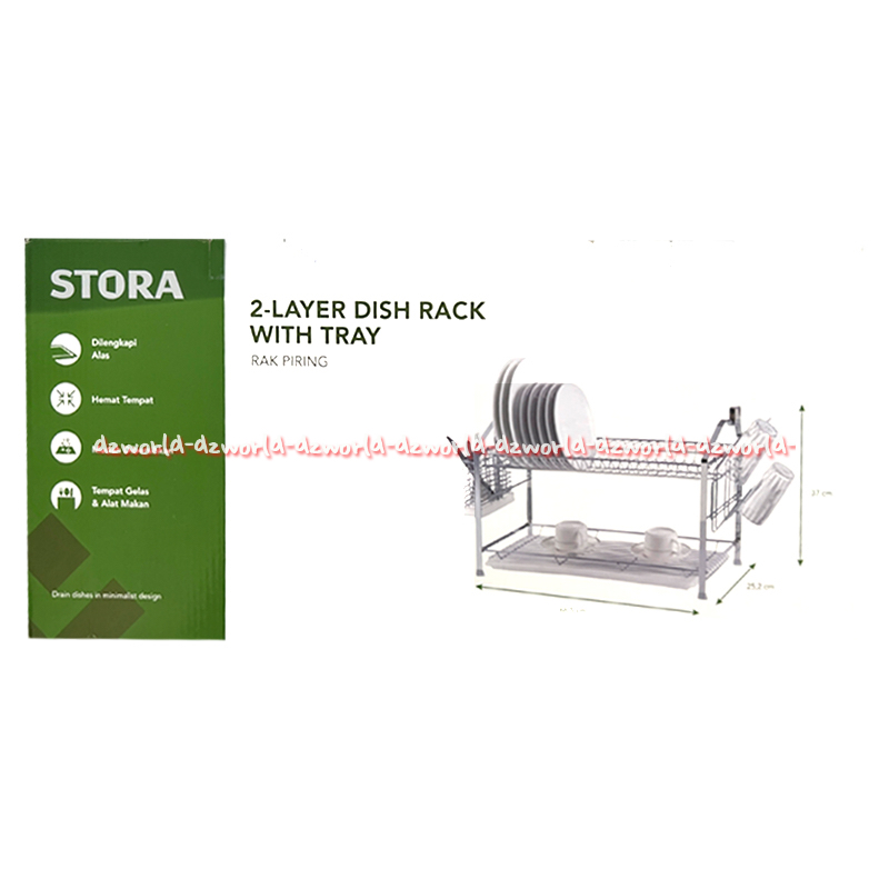 Jual Stora Rak Piring 2tingkat Menyusun dan Mengeringkan Piring Gelas ...