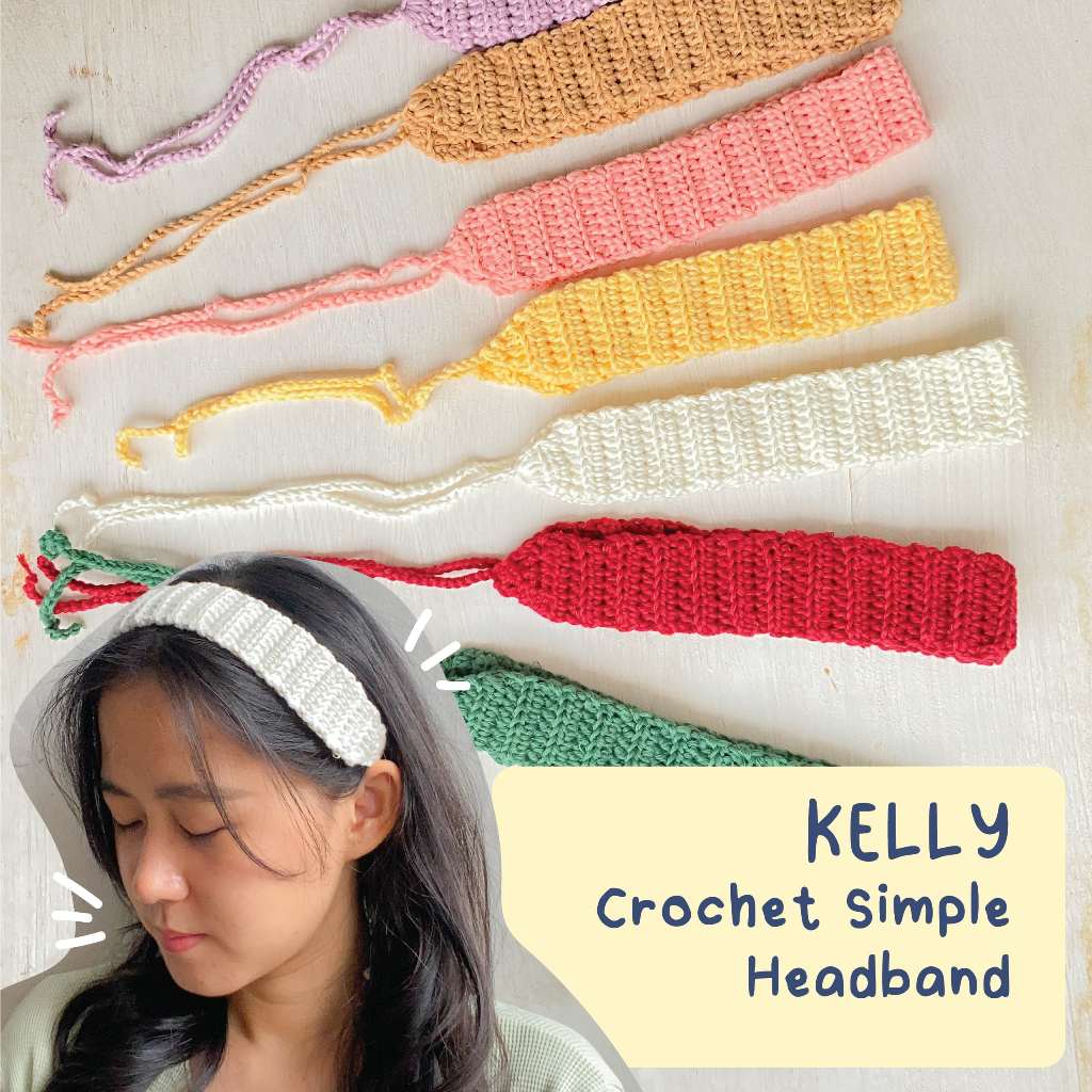 Jual KELLY Bandana Simple Bando rambut polos Headband Crochet Bandana ...