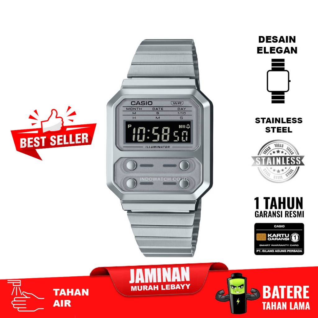 Jual CASIO A100WE-7B RETRO a100 a100we original garansi resmi | Shopee ...