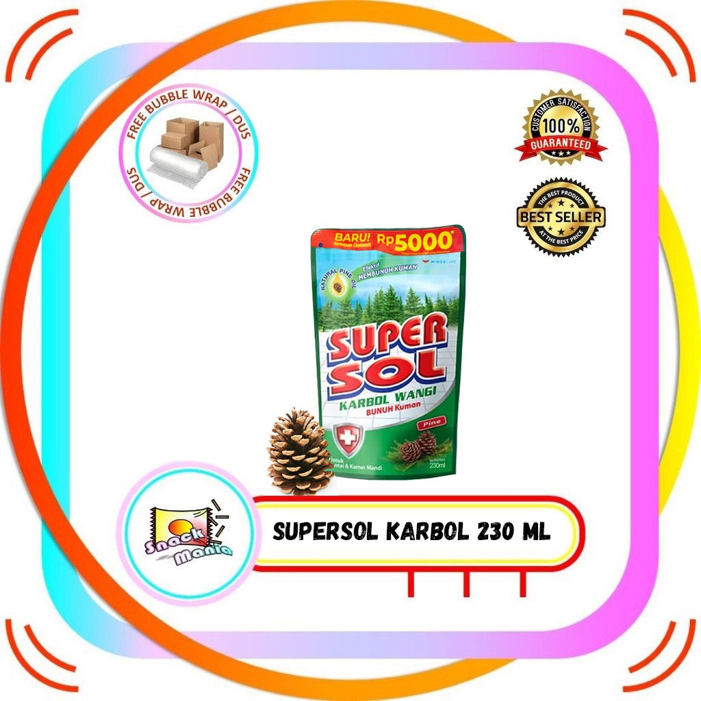 Jual Supersol Karbol Wangi Cemara Pouch ~ 230 ml Super Sol Carbol Pine ...