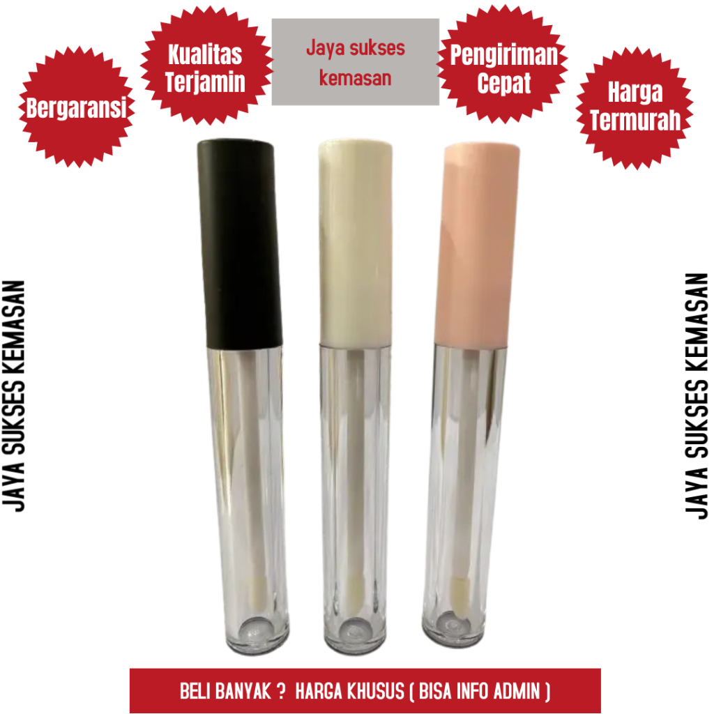 Jual BOTOL LIPGLOSS ACRYLIC KUAS BIBIR 4ML / BOTOL LIP CREAM / LIPSTIK ...