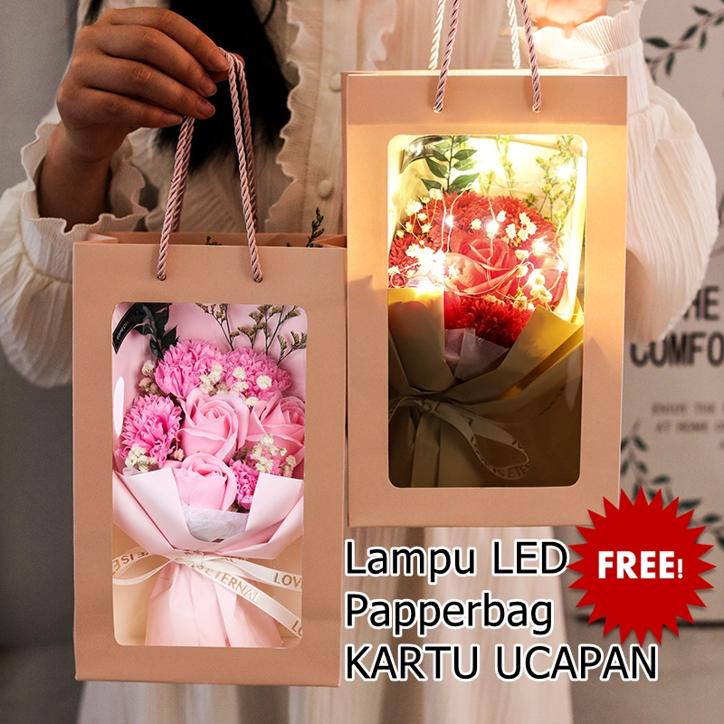 Jual Soap Dried Flowers Bouque t/ Buket Bunga Sabun&Bunga Kering+LAMPU ...