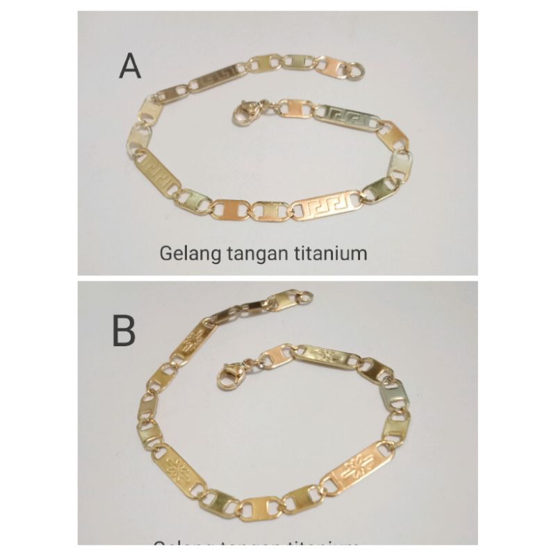 Jual RL390. Gelang tangan titanium wanita berlapis emas | Shopee Indonesia