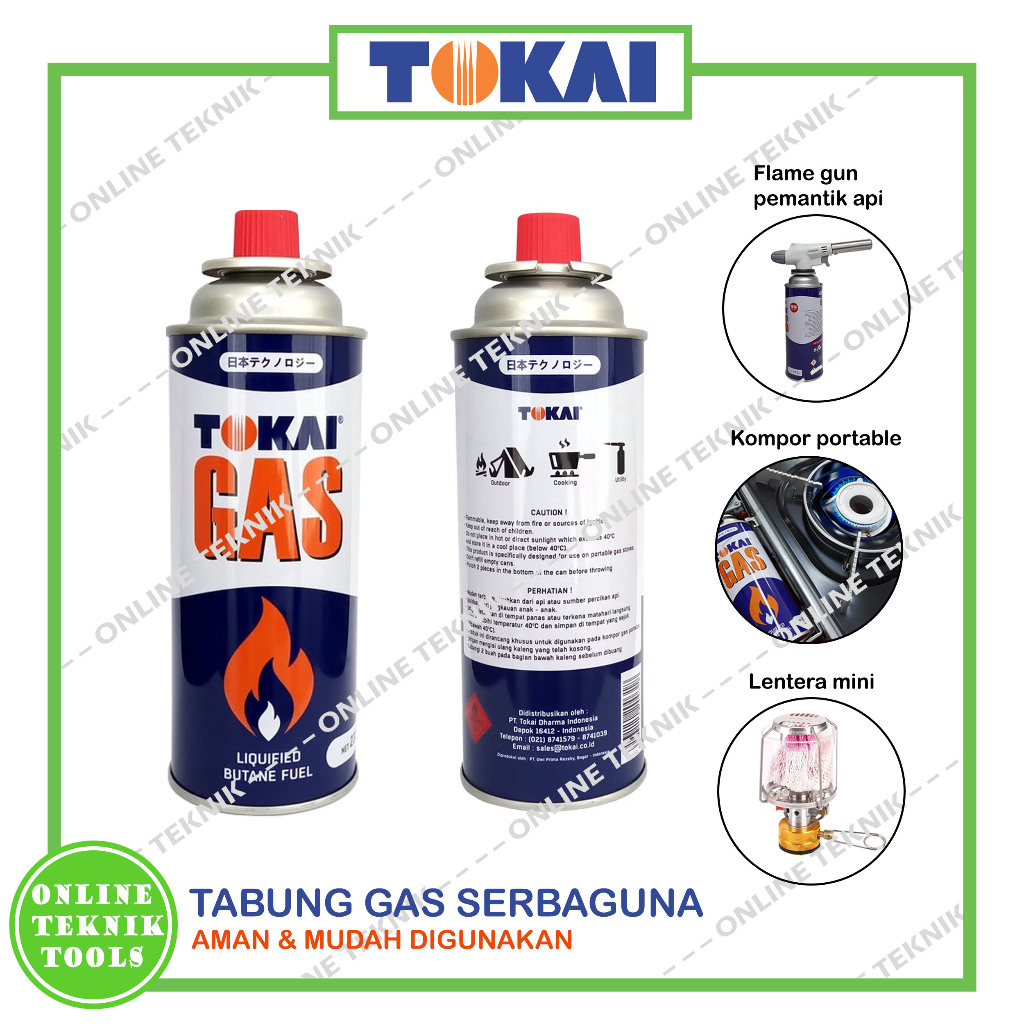 Jual TOKAI Tabung Gas Portable 235 Gram ASLI / Gas Kompor Portable ...