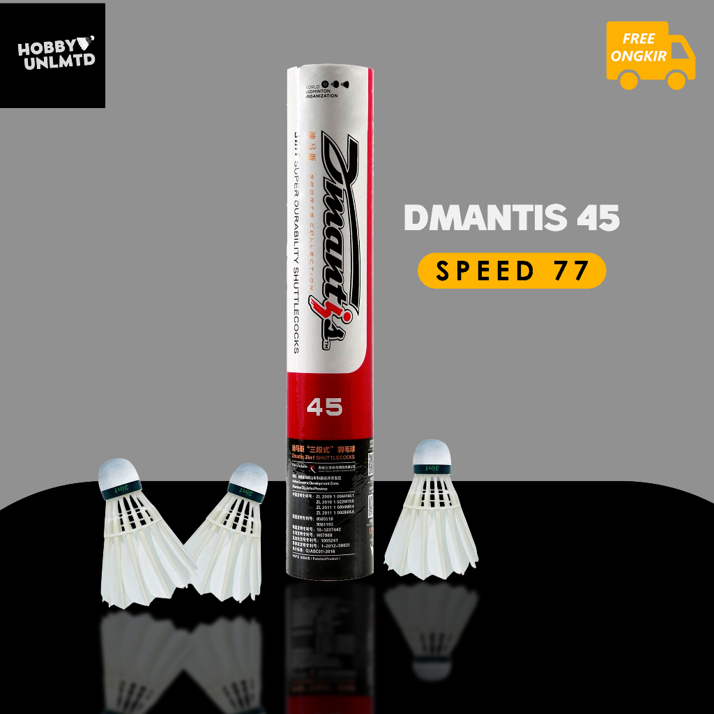 Jual Dmantis D45 Shuttlecock 3 in 1 (SPEED 77) badminton bukan indokock ...