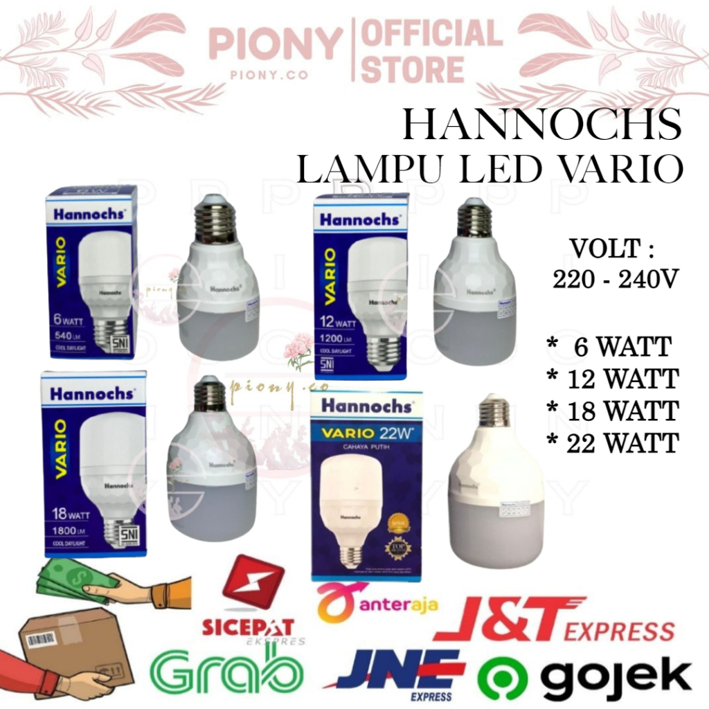 Jual BOLA LAMPU LED VARIO HANNOCHS CAPSULE PUTIH 6W 12W 18W 22W GARANSI 1 TAHUN ( PER PCS ...
