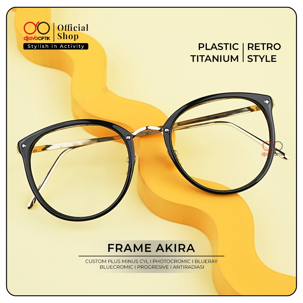 Jual DJAVA OPTIK - Frame Akira Khusus Lensa Blueray - Kacamata Korea Over Size Titanium Lebar ...