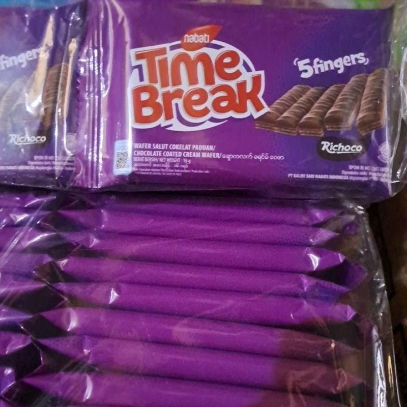 Jual WAFER LAPIS COKLAT TIME BREAK 1 RENCENG ISI 10 SACHET | Shopee ...
