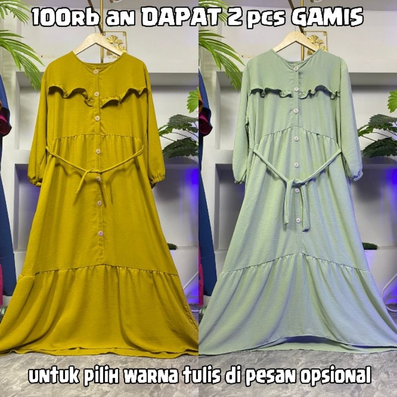 Jual PAKET HEMAT 100rb DAPAT 2PCS GAMIS ARCHIA POLOS BAHAN CRINKLE ...