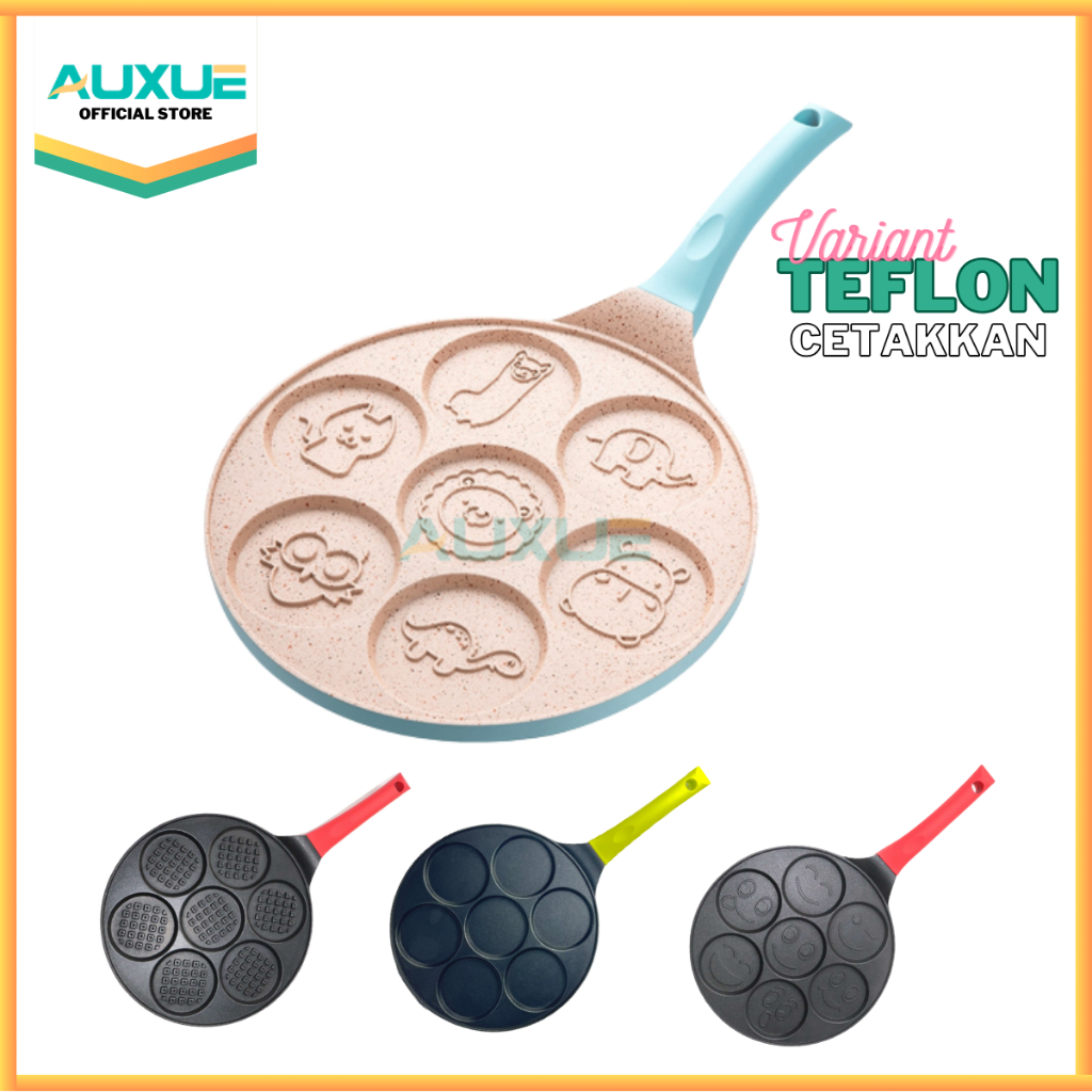 Jual AUXUE CETAKKAN WAFFLE TEFLON KUE MARTABAK 7 LUBANG ANTI LENGKET ...