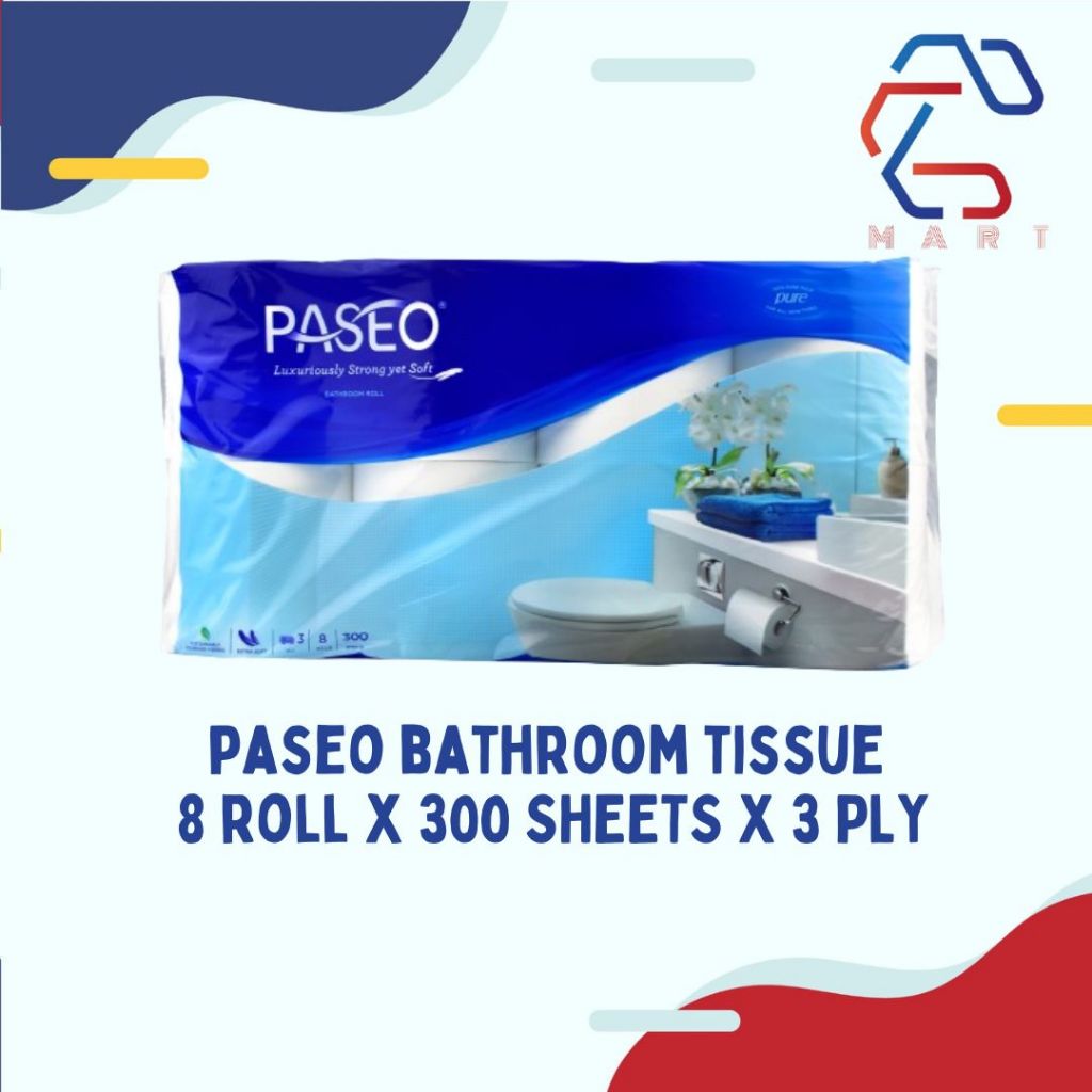 Jual Paseo Bathroom Tissue 8 Roll x 300 Sheets x 3 Ply | Shopee Indonesia