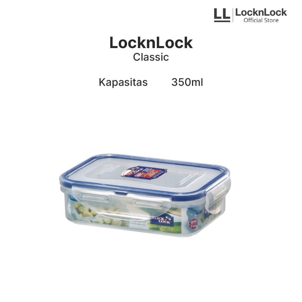 Jual LocknLock Classic Kotak Makan Rectangular Short 360ml With Divider - HPL810C | Shopee Indonesia