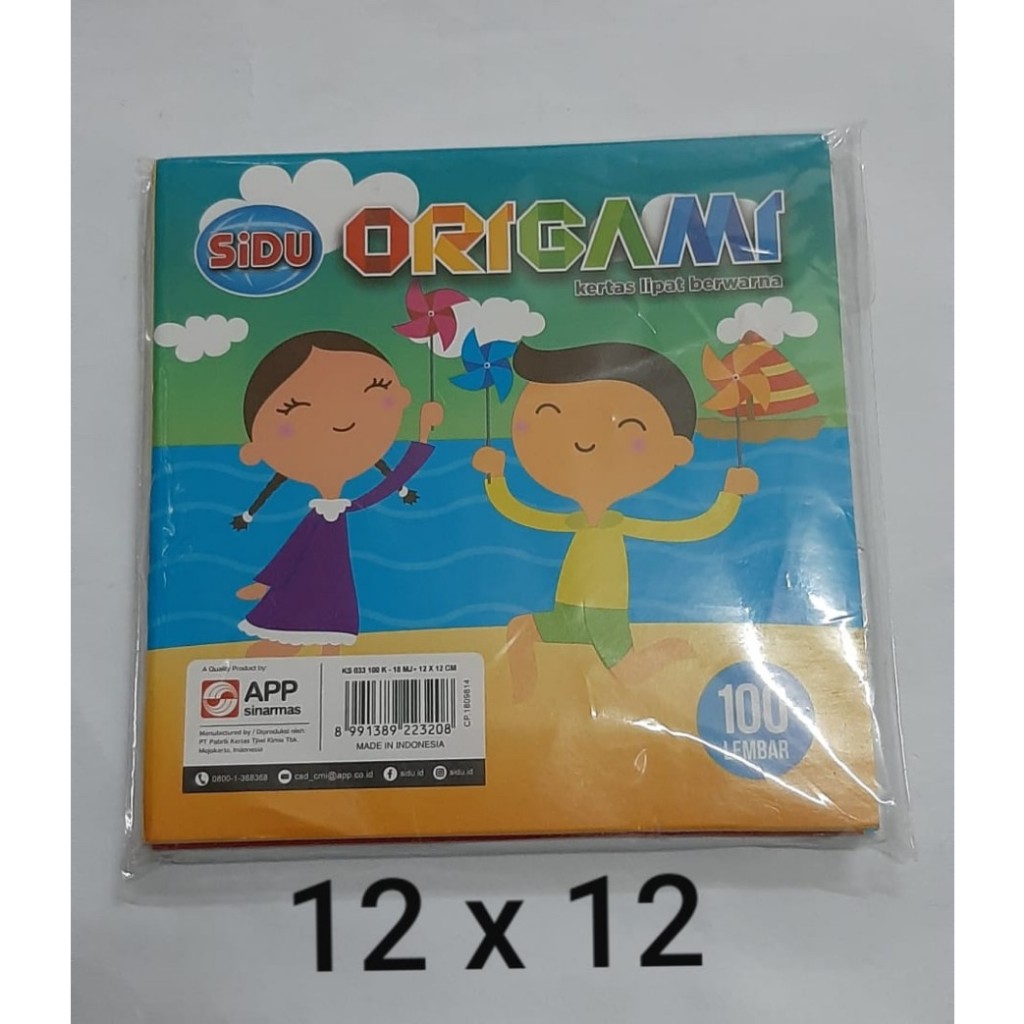 Jual Kertas origami SIDU kecil ukuran 12x12 (1 pak isi 100 lembar ...