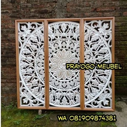 Jual panel hiasan dinding ukiran khas bali kayu jati antik vintage kuno ...