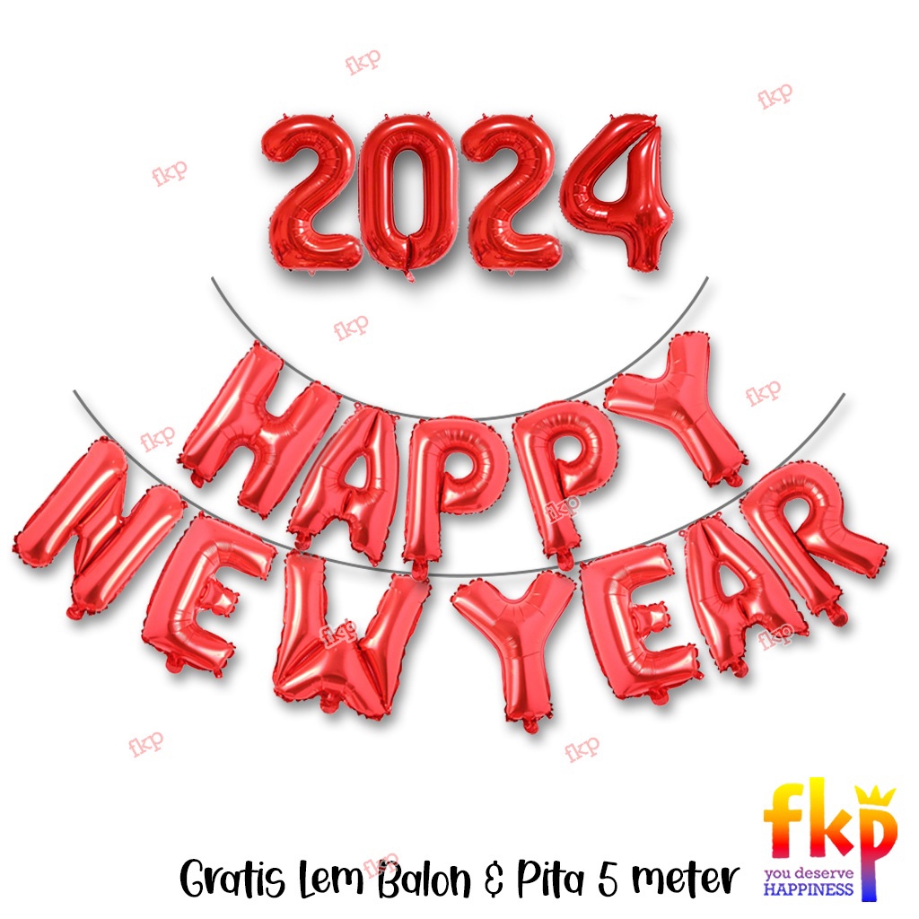 Jual FUN KIDS PARTY Balon Happy New Year / Dekorasi Tahun Baru/ Balon ...