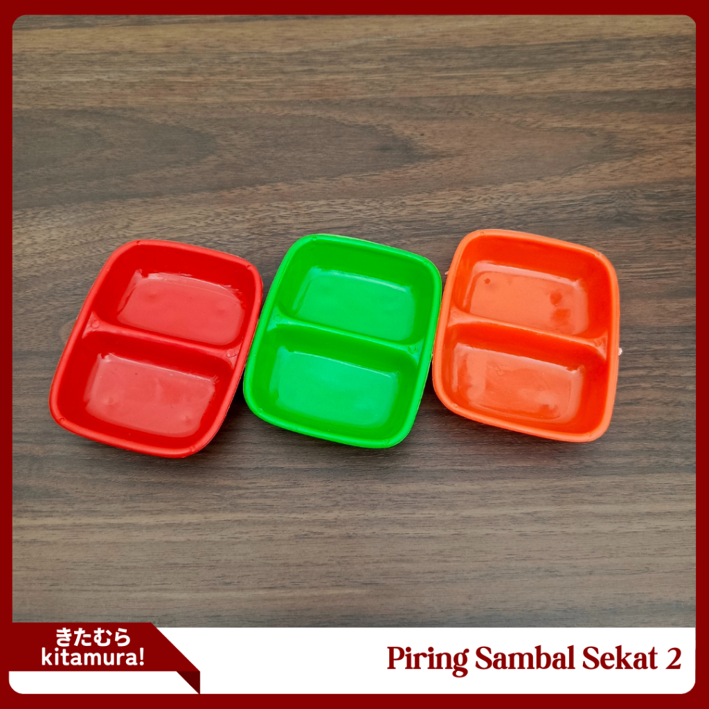 Jual Piring Saus Sekat 2 Warna Melamine Piring Sambal Plastik Tebal ...