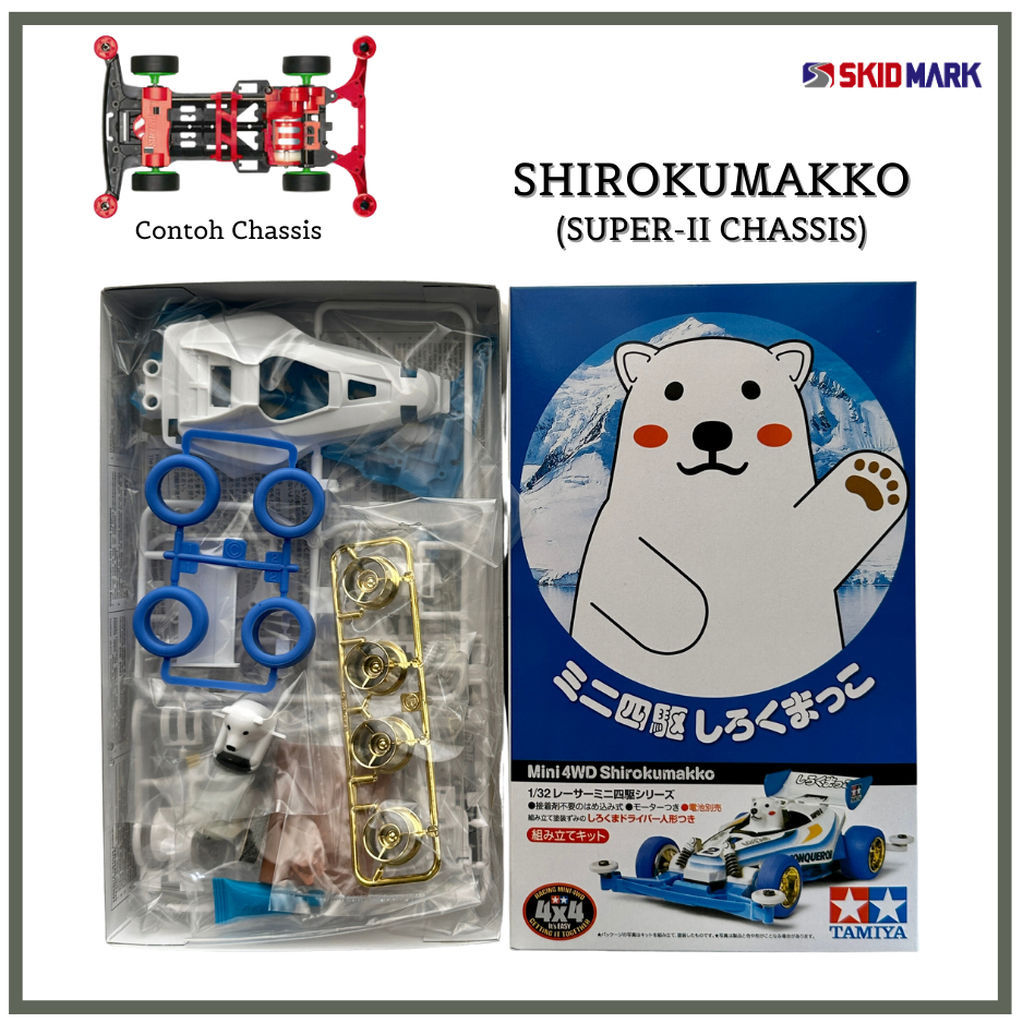Jual Mobil Rakit Tamiya Mini 4WD - Shirokumakko Super II Chassis ...