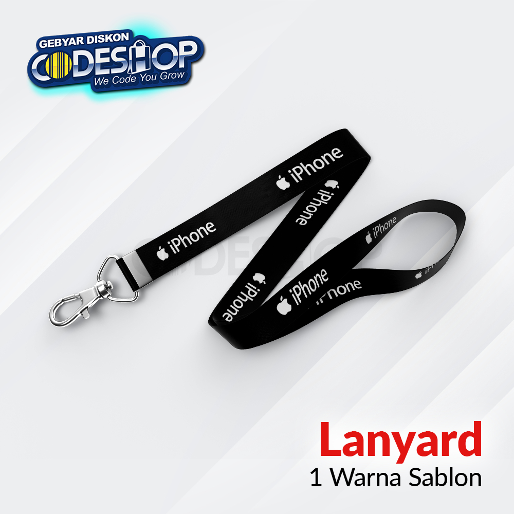 Jual Custom Tali Lanyard ID Card 90 x 2,5 cm Sablon 1 Warna 1 Sisi ...